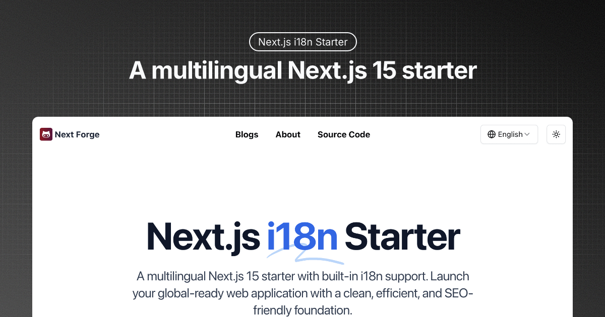 Next Forge - Multilingual Next.js 15 Starter